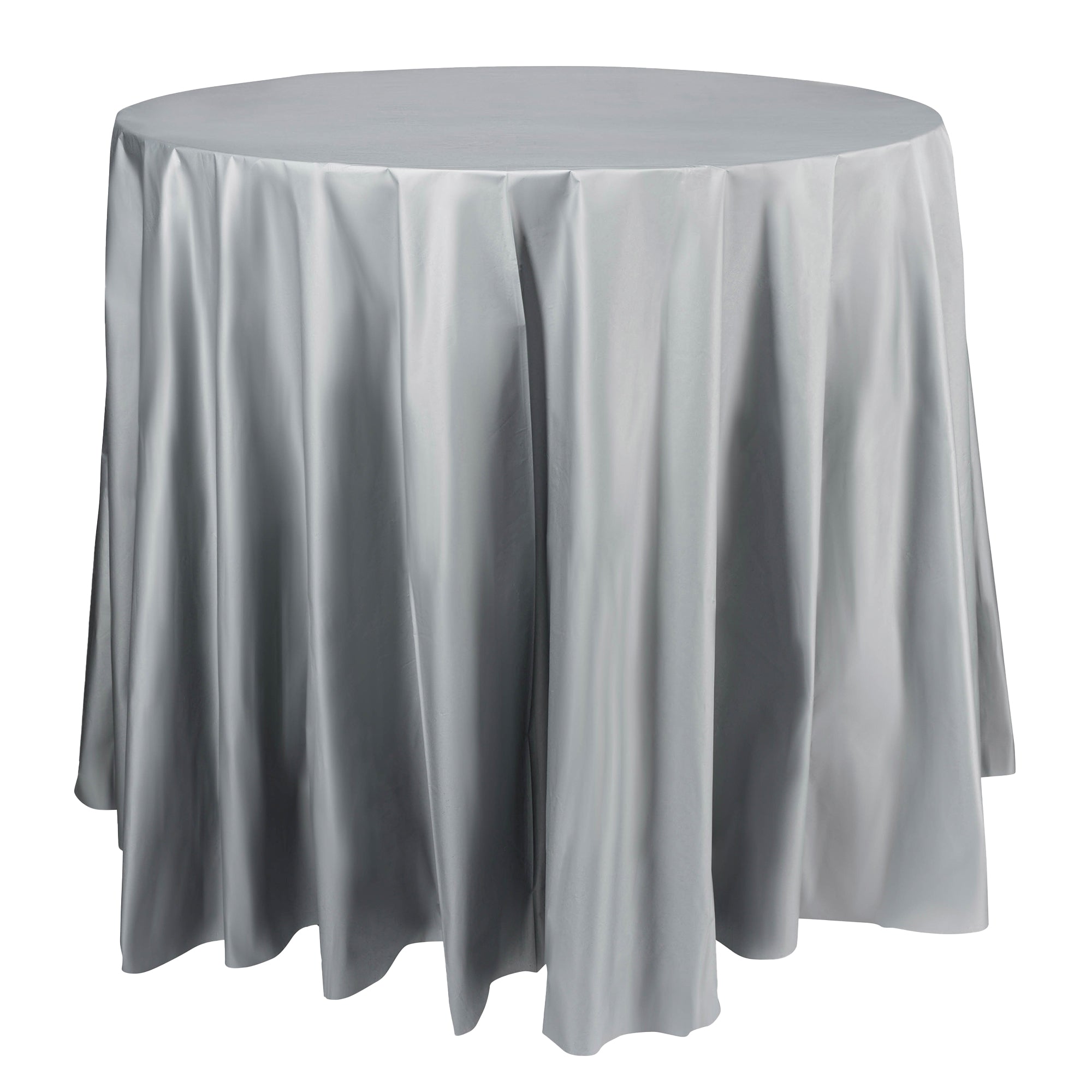 Plastic Tablecloths - Silver Round Tablecovers | Smarty Had A Party