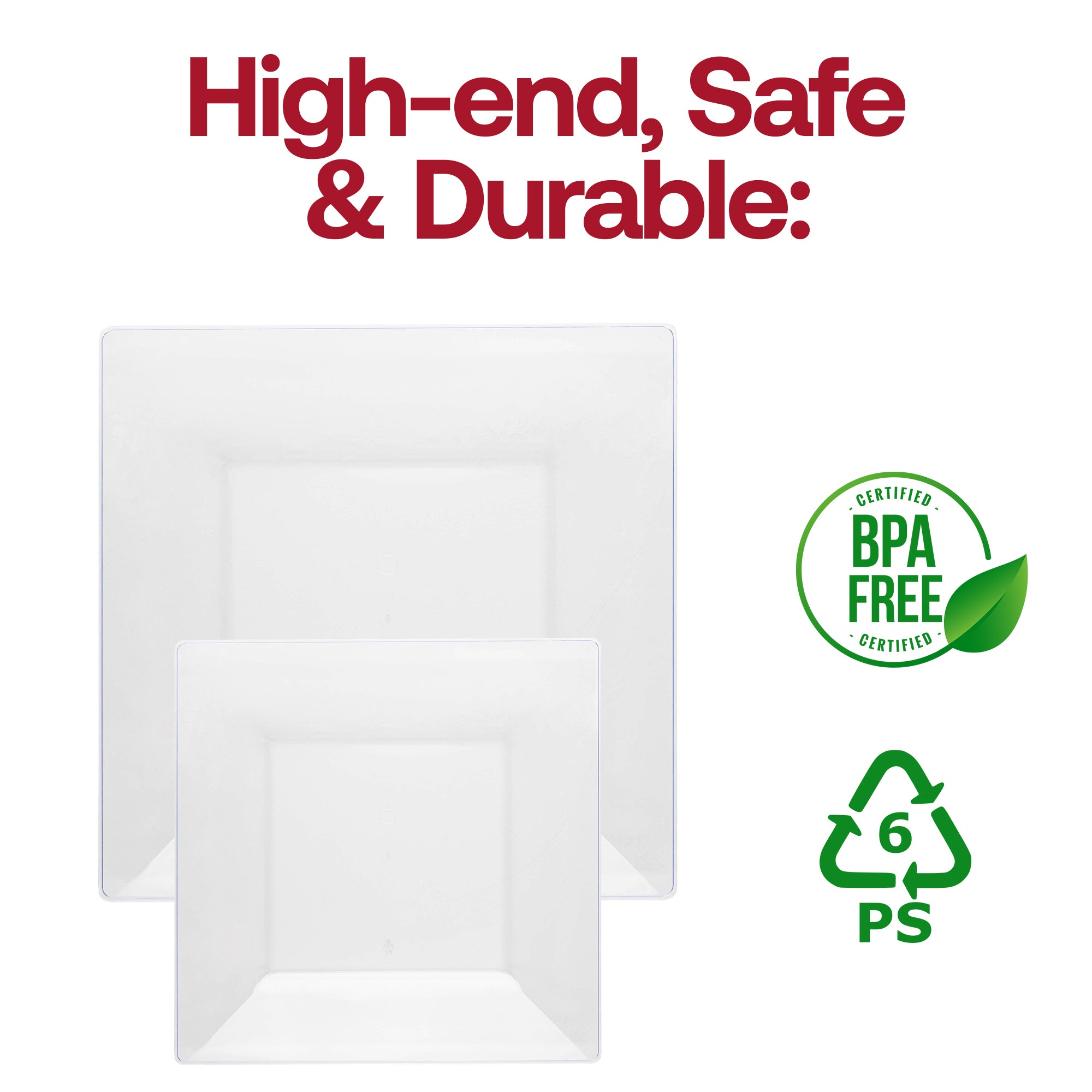 Plastic Plates - Clear Square Dinner Plate | Smarty Had A Party