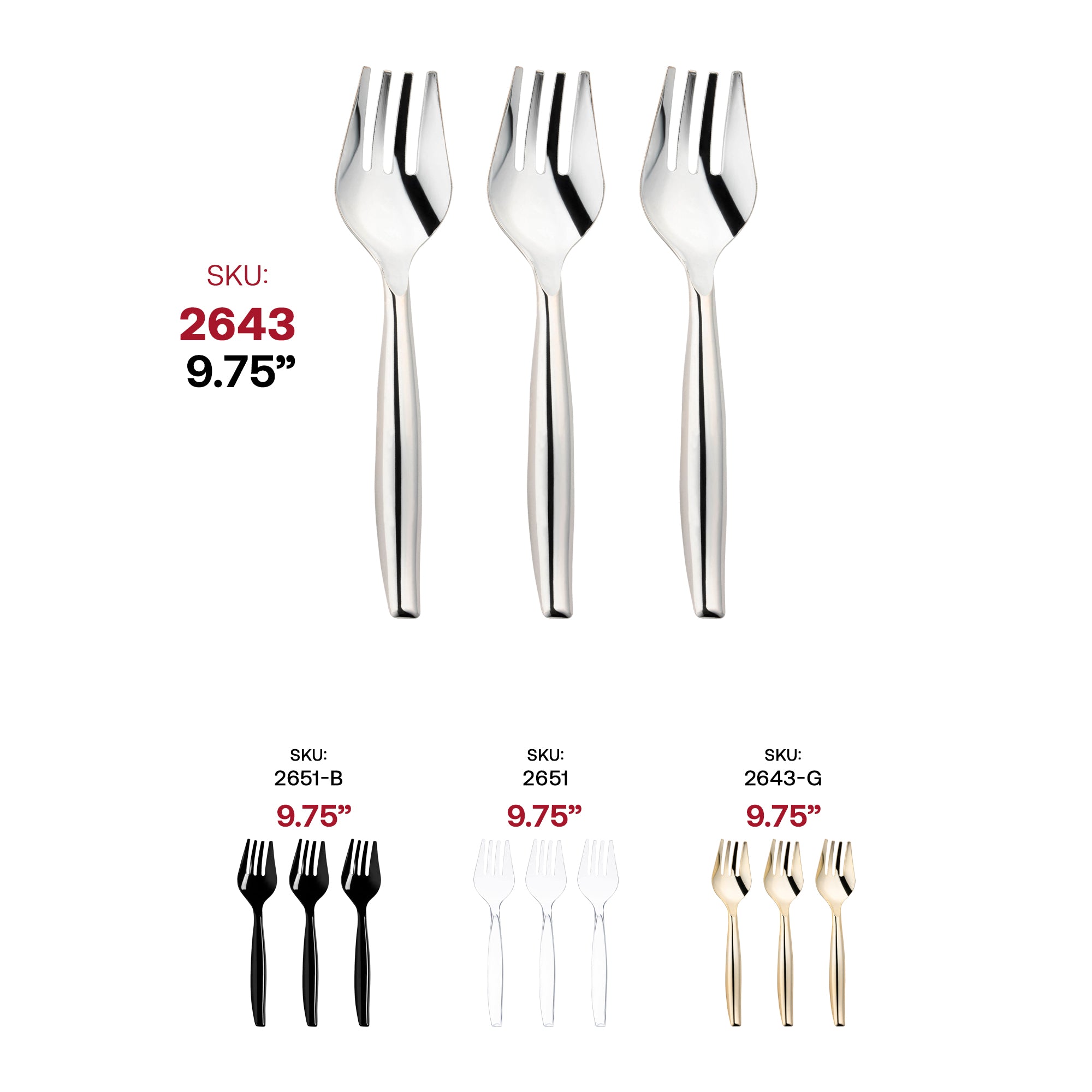 Plastic Fork - Silver Disposable Serving Fork | Smarty Had A Party