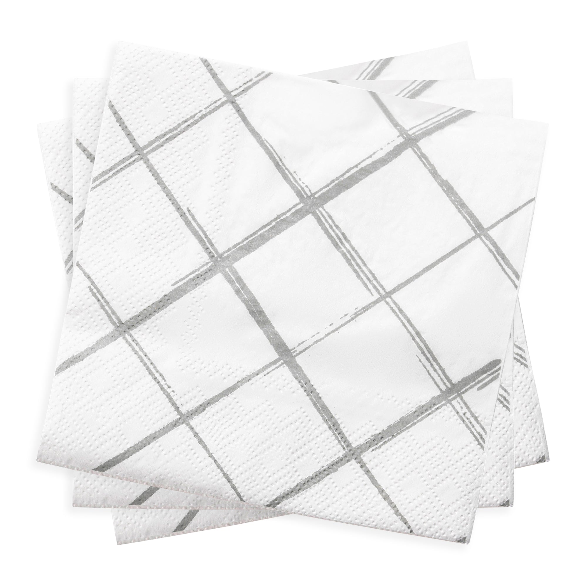 Paper Napkins - Silver Diamond Cocktail Napkins | Smarty Had A Party