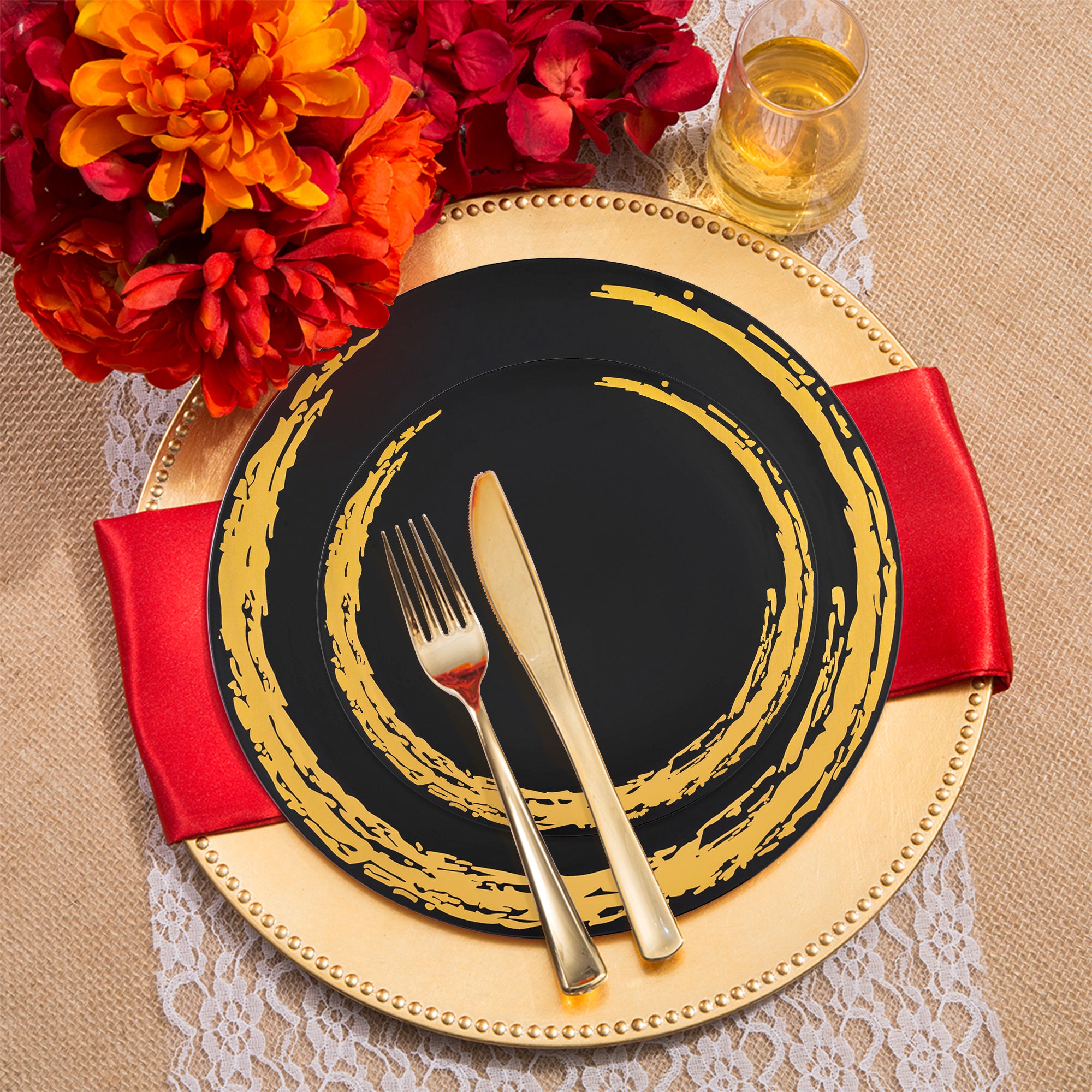 Plasticware - Black Gold Moonlight Wedding Set | Smarty Had A Party