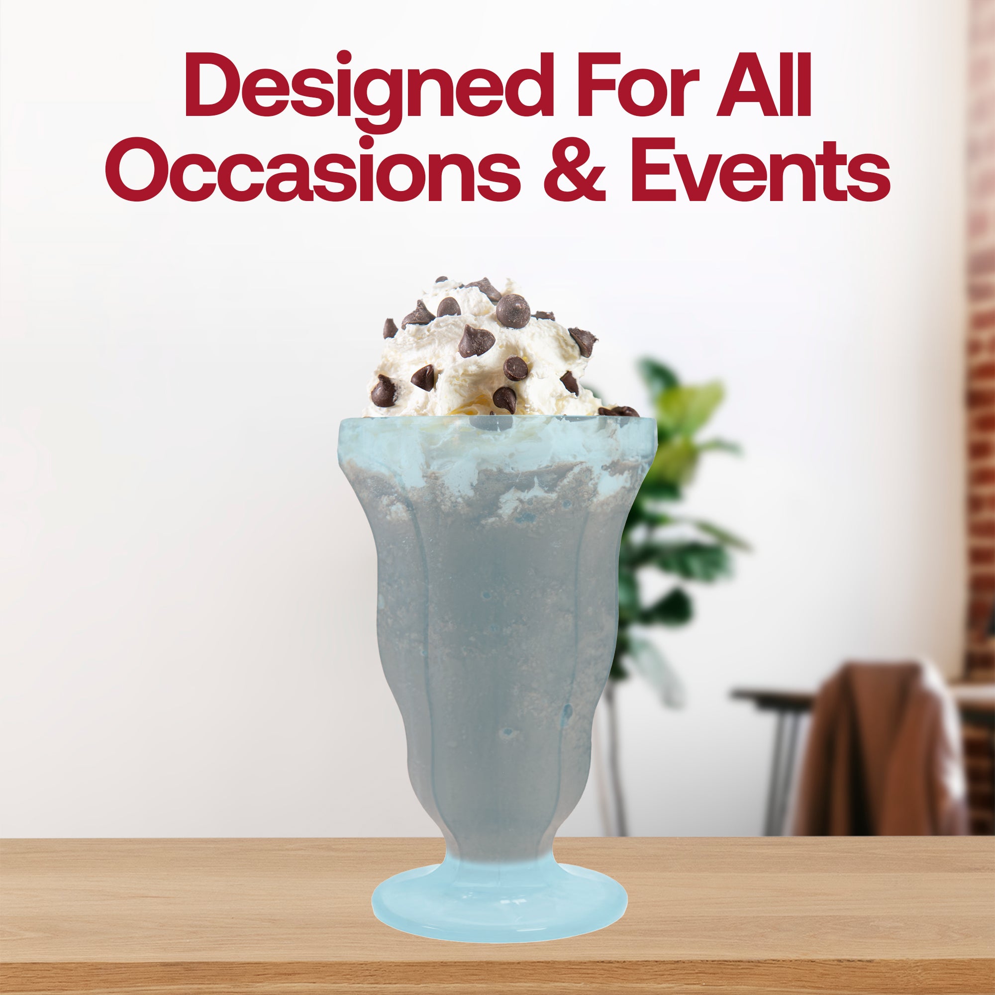 Plastic Cups - Transparent Blue Milkshake Cups | Smarty Had A Party