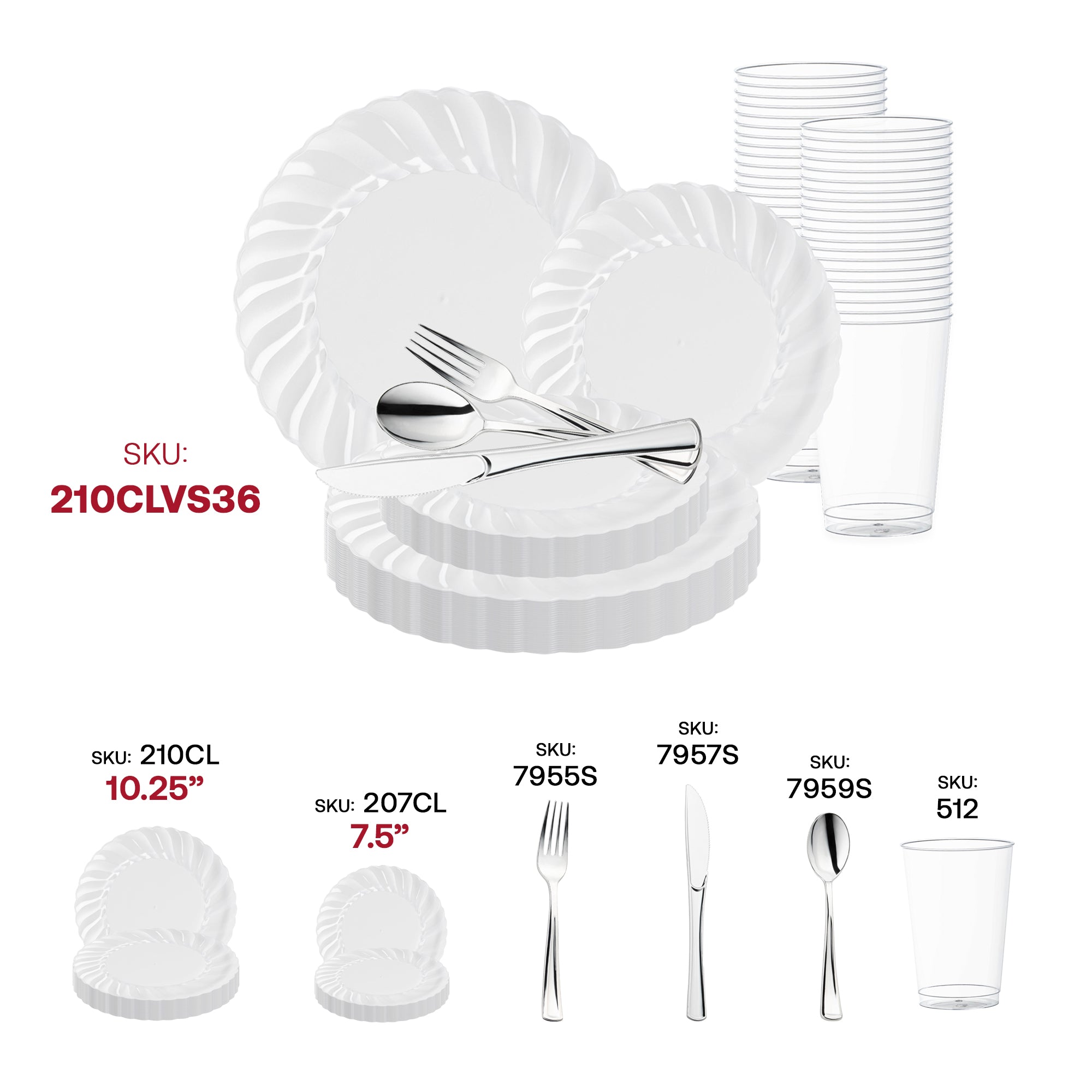 Plastic Plate - Clear Flair Wedding Value Set | Smarty Had A Party