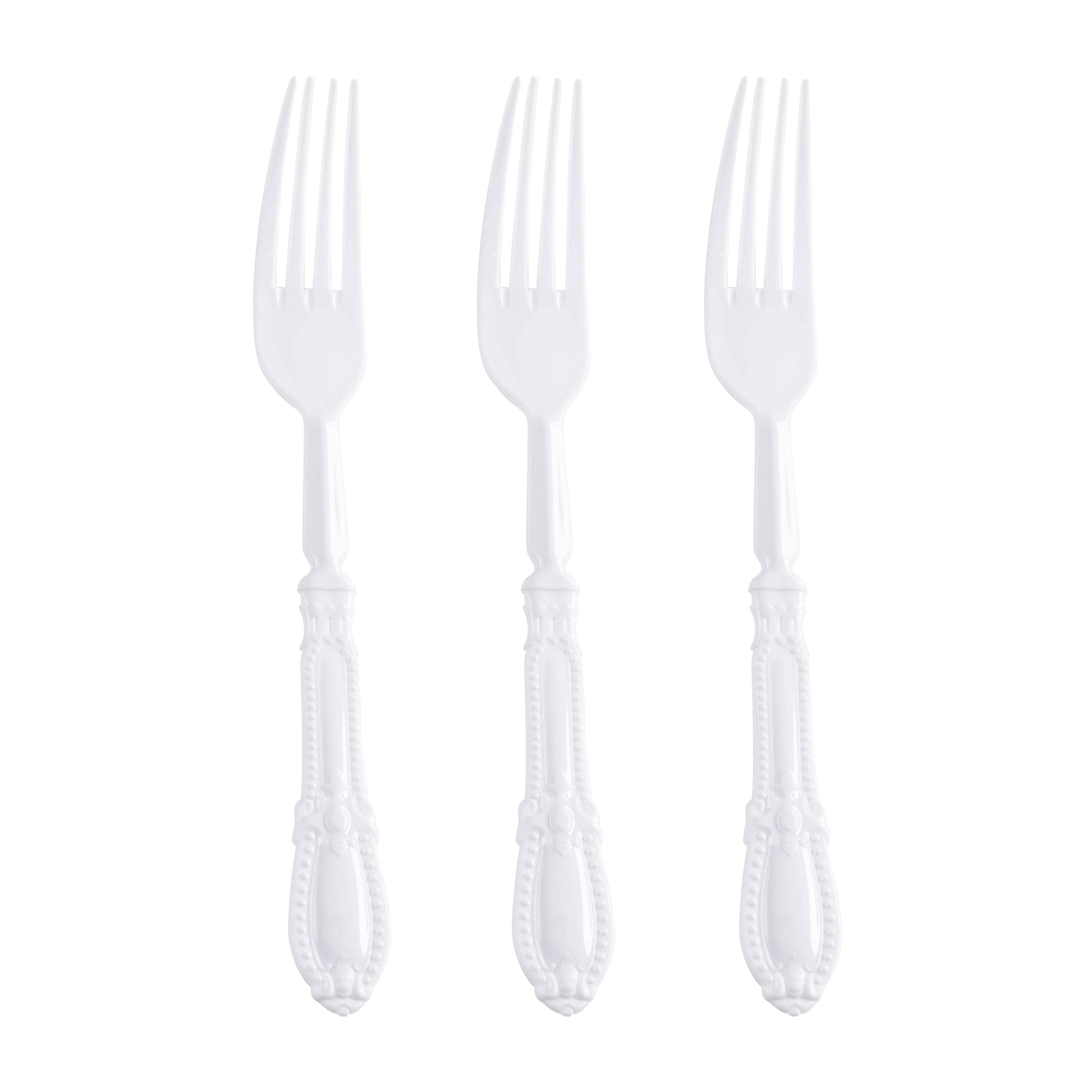 Plastic Forks - White Baroque Dinner Forks | Smarty Had A Party