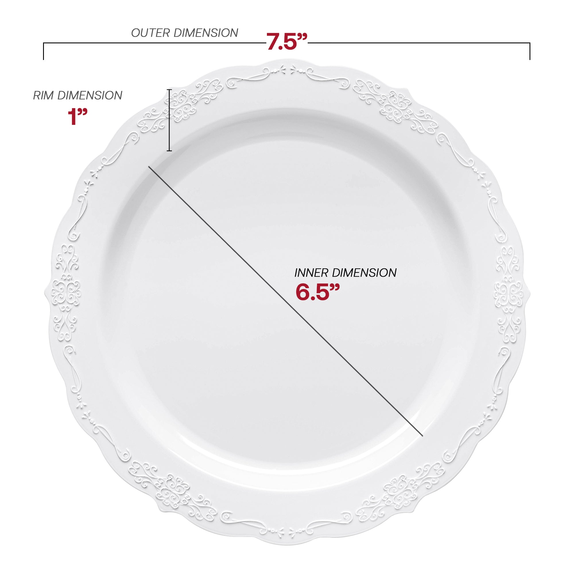 Plastic Plates - White Vintage Salad Plates | Smarty Had A Party