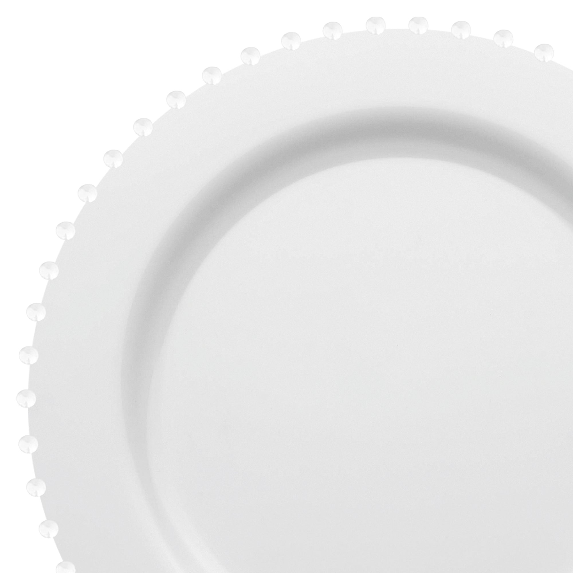Plastic Plates - White Pearl String Dinner Plates | Smarty Had A Party