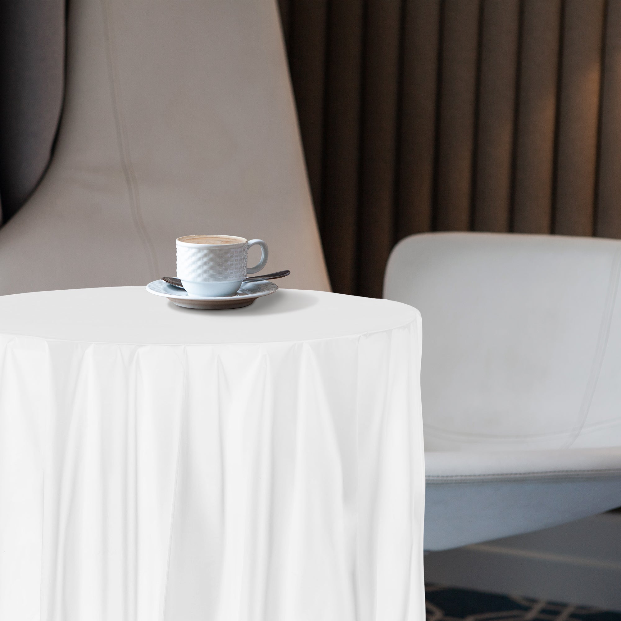 Plastic Tablecloths - White Round Tablecovers | Smarty Had A Party