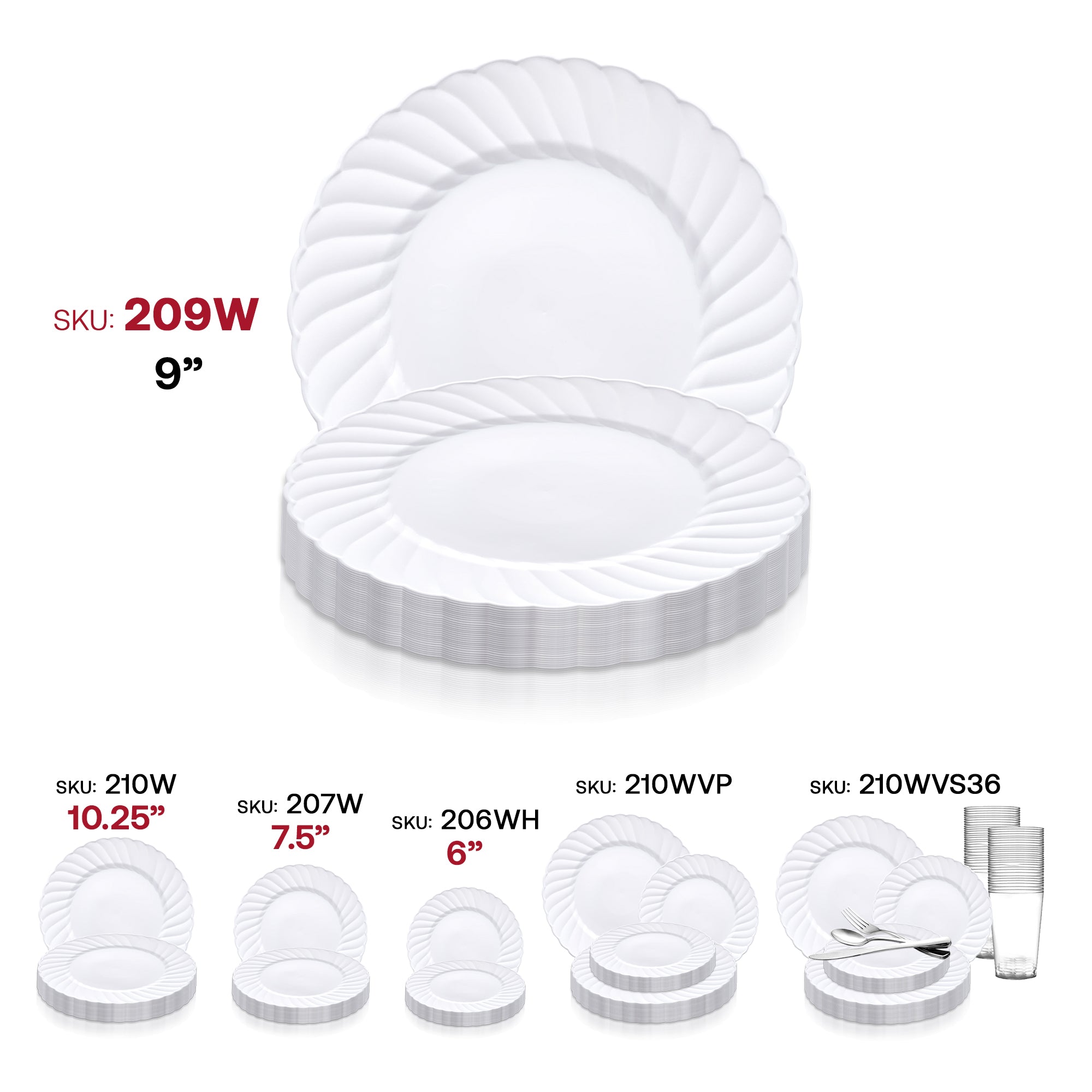 Plastic Plates - White Flair Buffet Plates | Smarty Had A Party