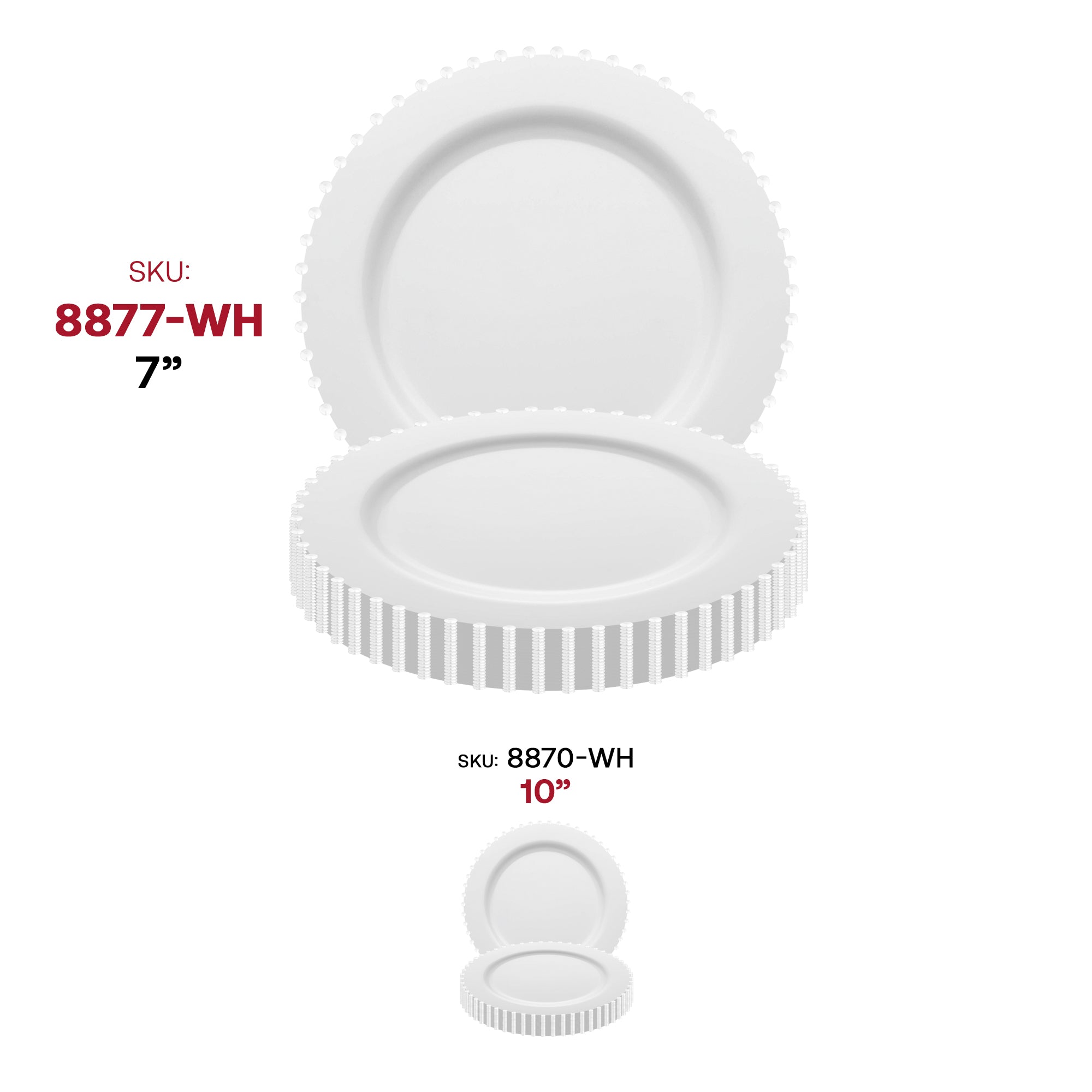 Plastic Plates - White Pearl String Salad Plates | Smarty Had A Party