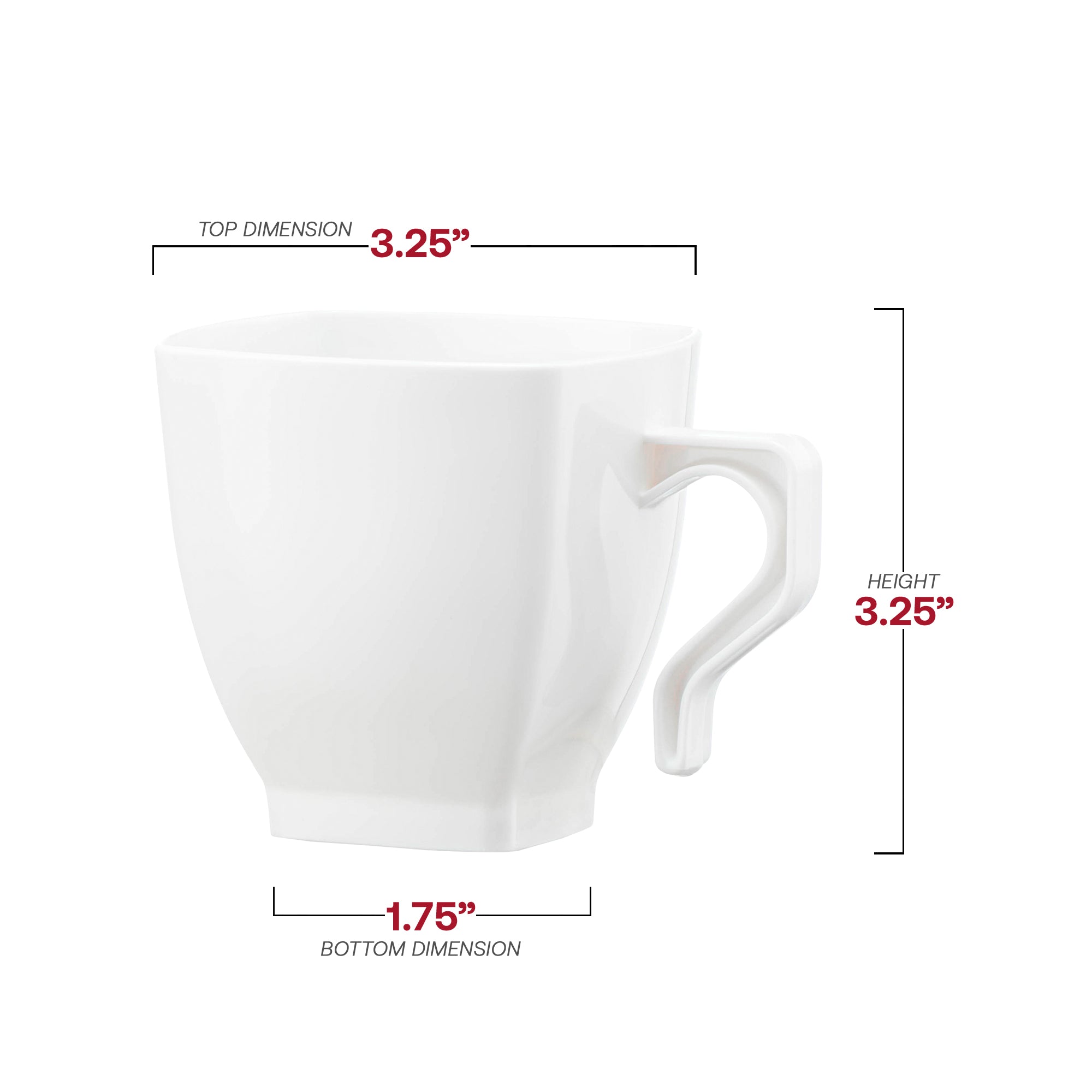 Plastic Mugs - White Square Coffee Mugs | Smarty Had A Party