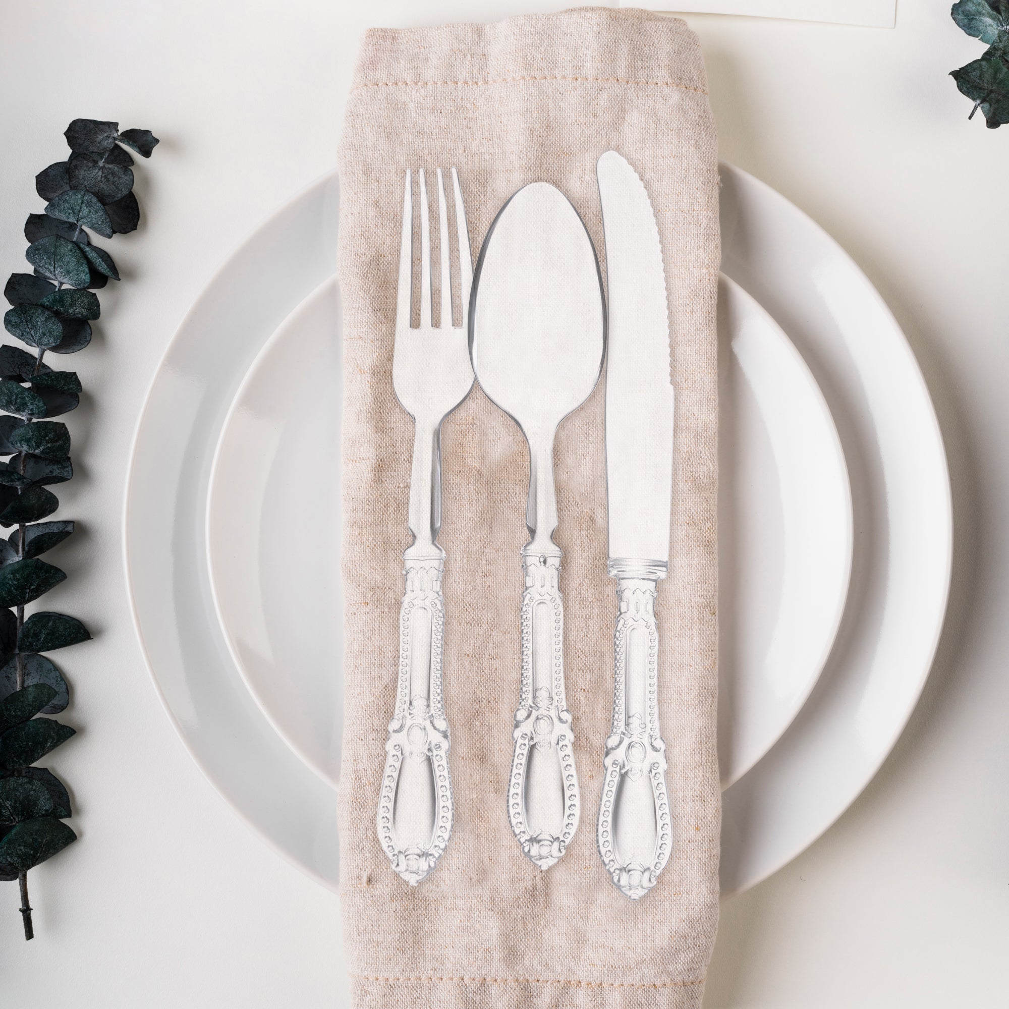 Plastic Spoons - Clear Baroque Dinner Spoons | Smarty Had A Party