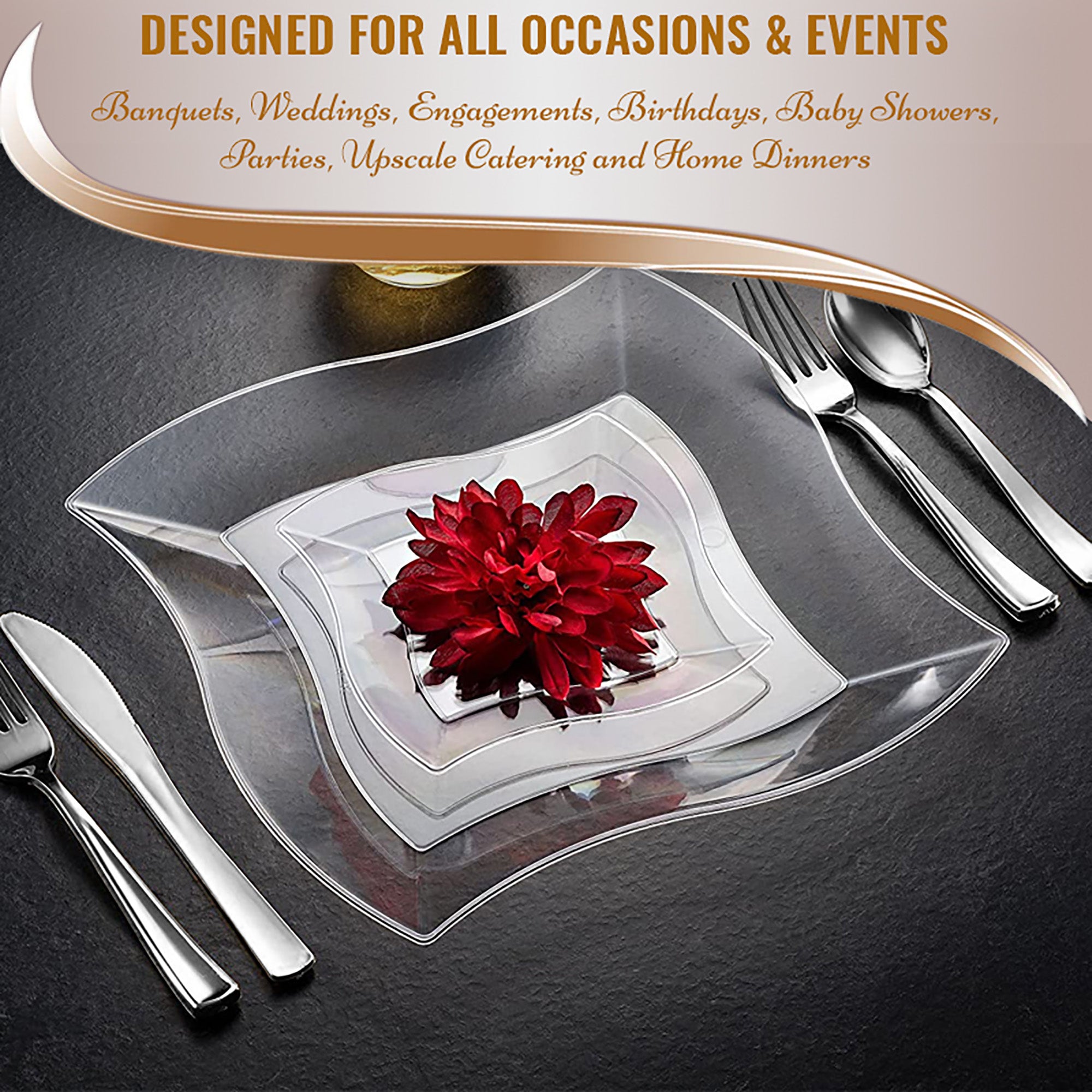 Plastic Plates - Clear Wave Wedding Value Set | Smarty Had A Party