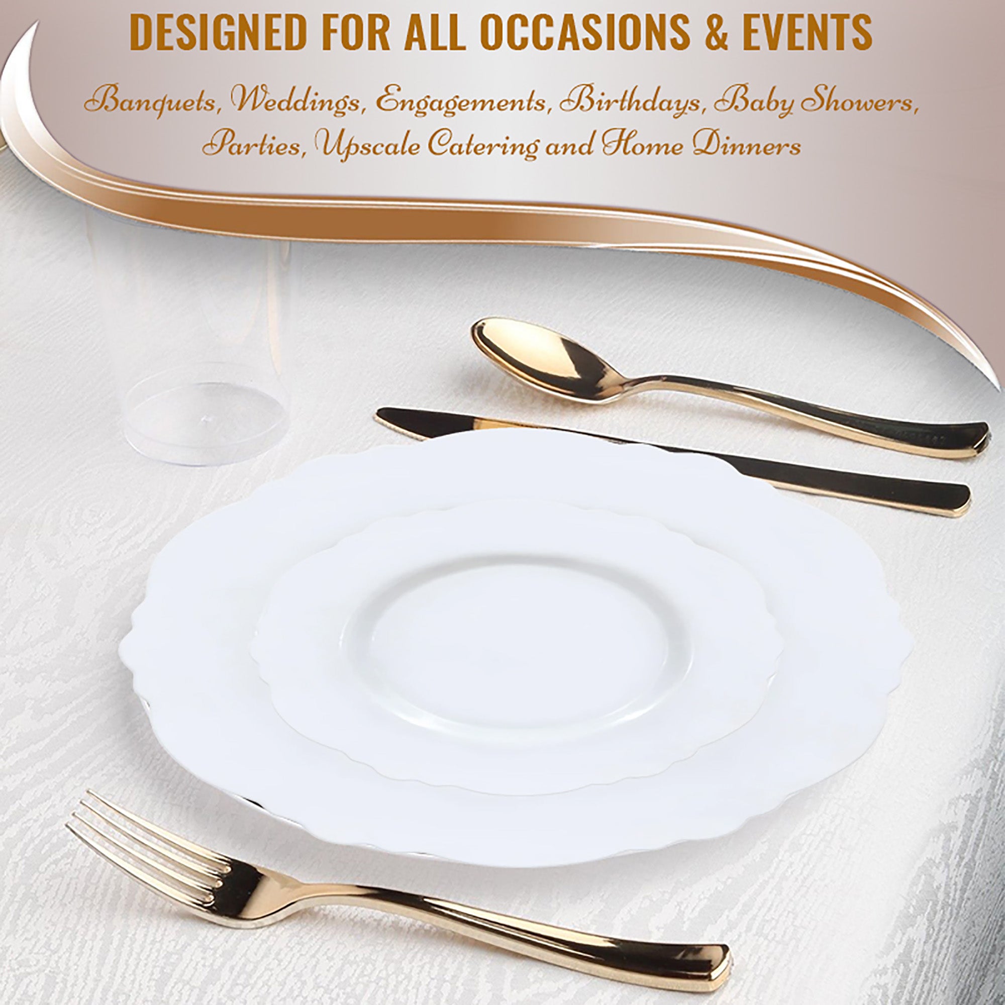 Plasticware - Solid White Blossom Wedding Set | Smarty Had A Party